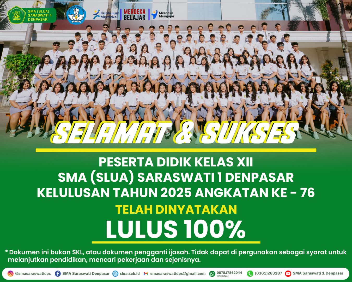 SMA (SLUA) Saraswati 1 Denpasar | Pengumuman